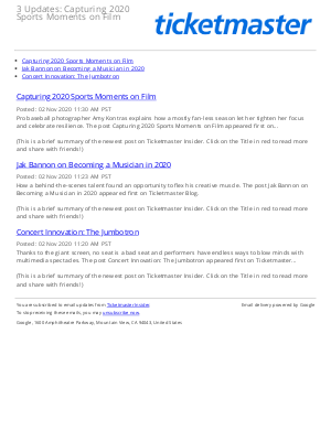 Ticketmaster email marketing strategy - MailCharts